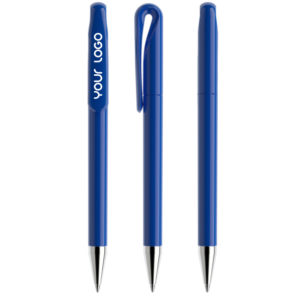 25 st. Bedrukte Balpen | Aluminium en metaal | Blauwe inkt | Soft-touch ...